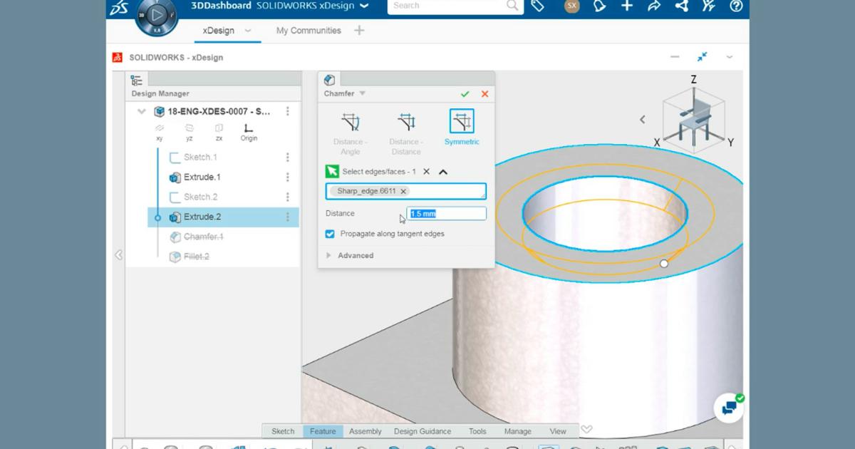 3D Creator: Applied Features in xDesign | SOLIDWORKS